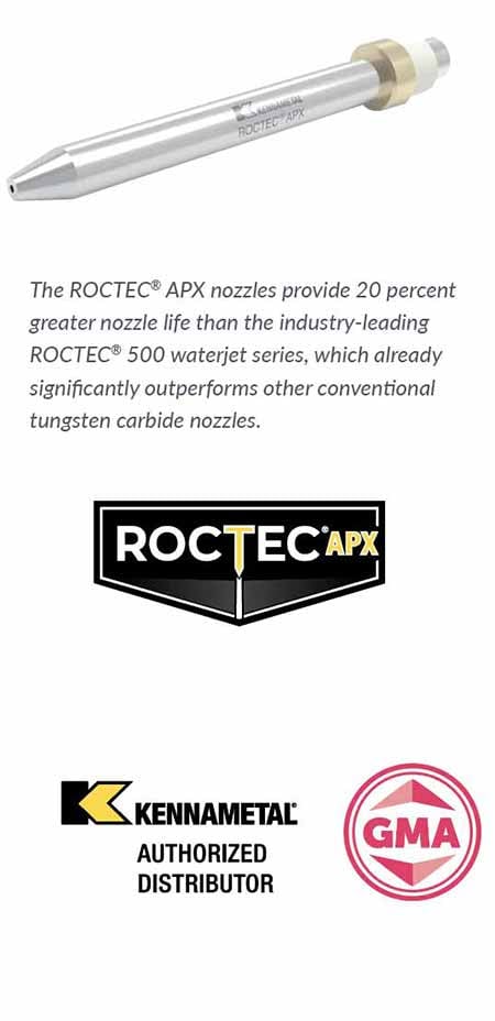 GMA adds Kennametal ROCTEC® APX nozzles to worldwide distributorship